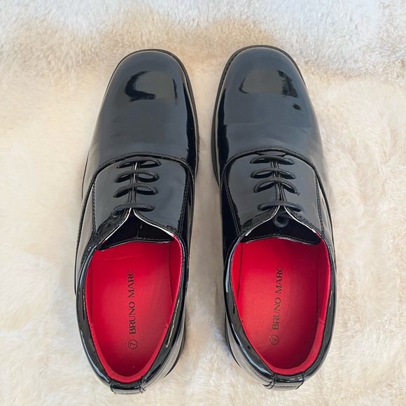 Bruno Marc | Shoes | Bruno Marc Mens Shiny Black Faux Patent Leather ...